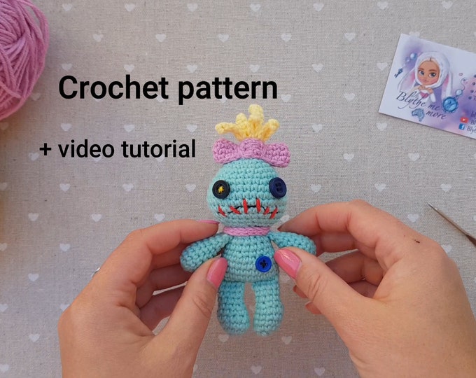 Mini Scrump Doll, Lilo and Stitch Amigurumi, Keychain Zipper Charm - Etsy