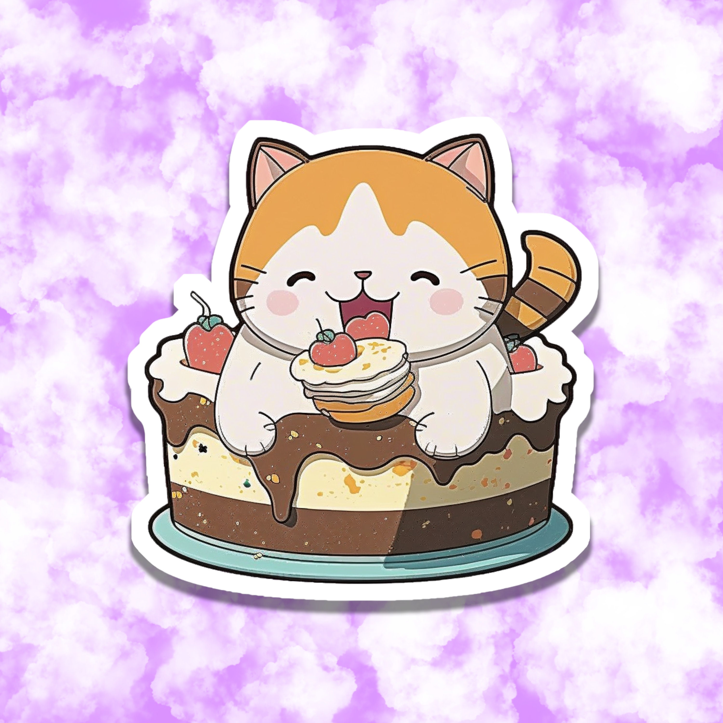 Cat Eating Cake