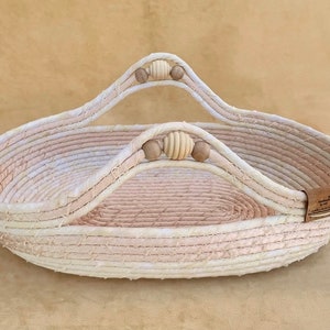 Natural Cotton Cord Basket, Original katie Design. Wooden Beads Are ...
