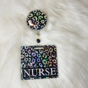 Holographic Leopard Cheetah Stethoscope Badge Buddy Set - Etsy