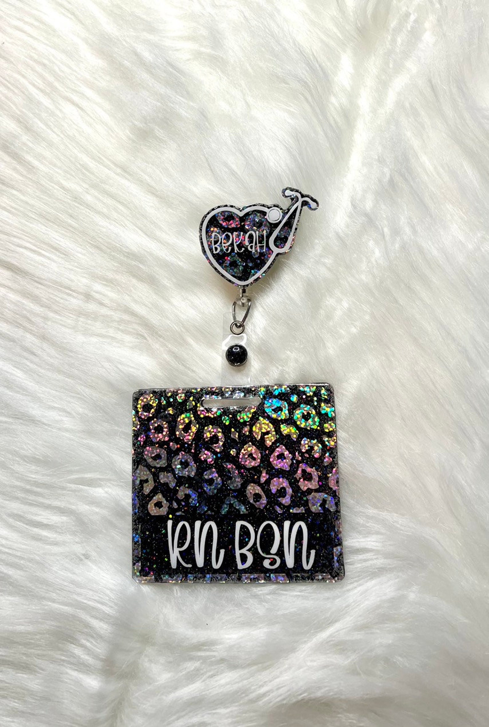 Holographic Leopard Cheetah Stethoscope Badge Buddy Set - Etsy