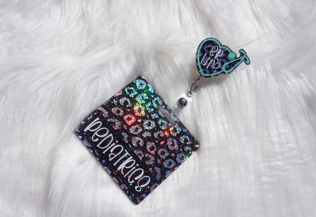 Holographic Leopard Cheetah Stethoscope Badge Buddy Set, Customizable ...