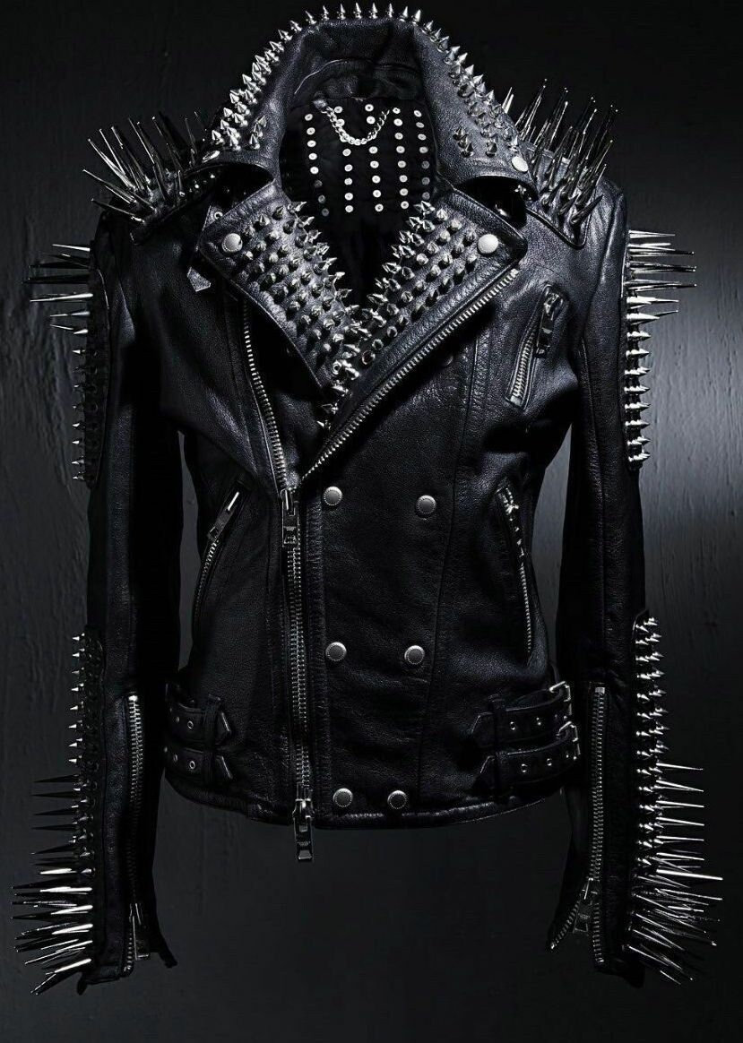 Mens Punk Black Leather Jackets - Etsy