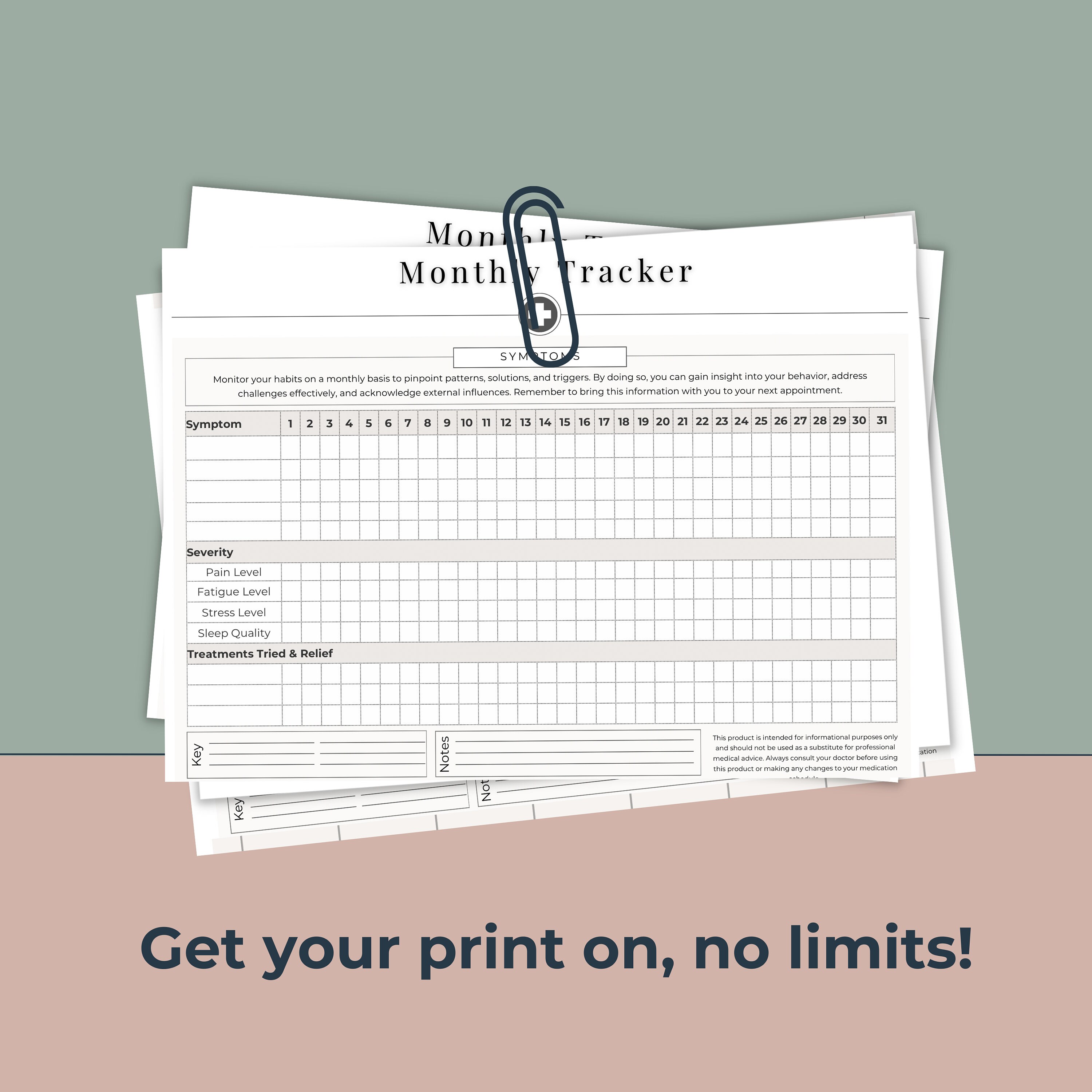 Symptom Tracker, PDF, Digital Download, Printable , Holistic Approach ...