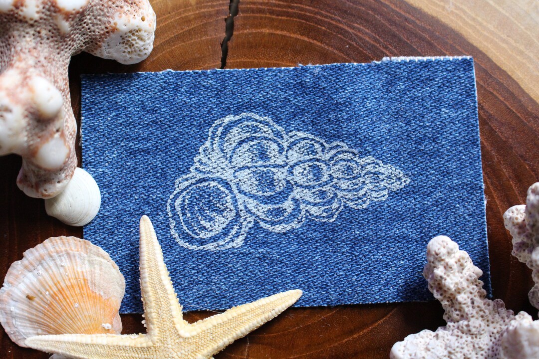 Sallys Seashell Sew-on Patch, DIY Sewing Project, Upcycled Fabric, Gift ...