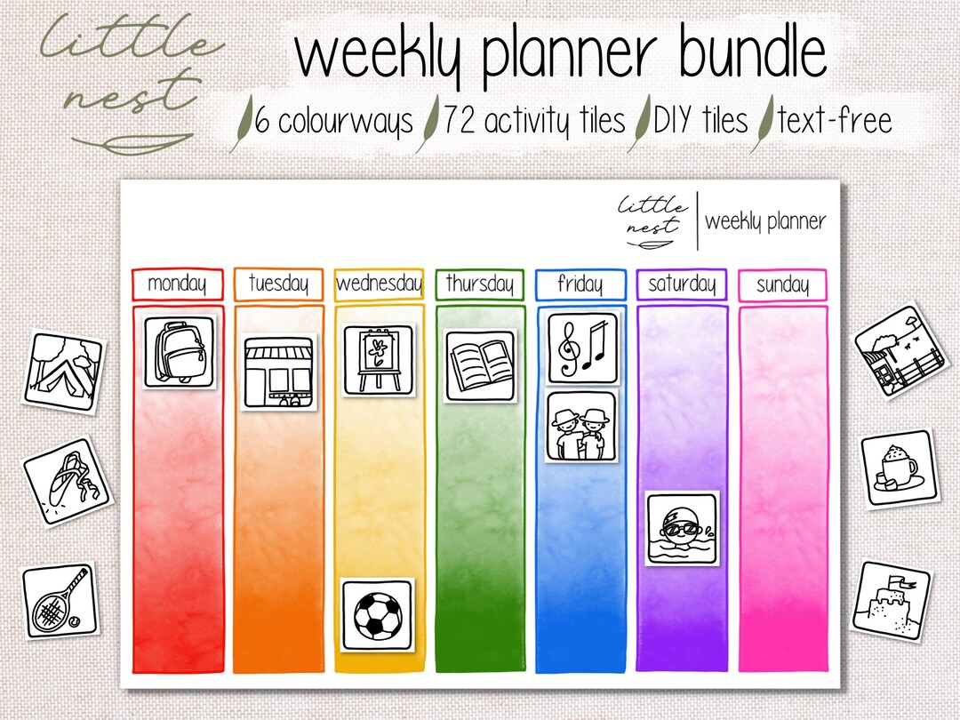 Little Nest Weekly Planner Bundle - Printable Visual Planner Great for ...
