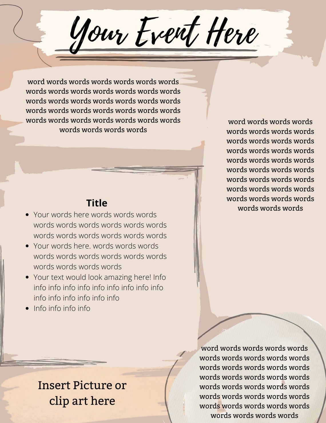 PNG Digital Download Instant - Blank Flyer - Can Fill in Your Own Text ...