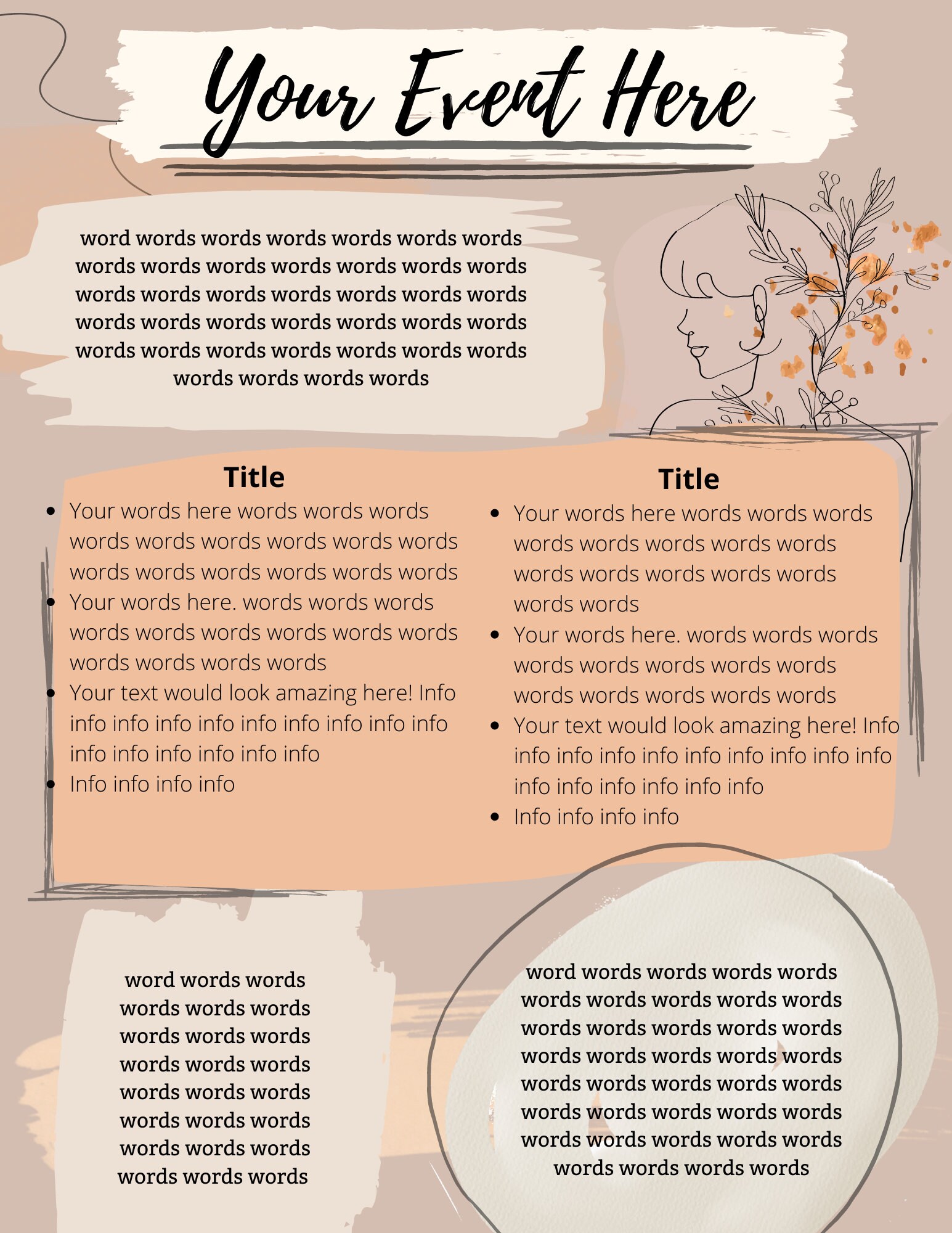 PNG Digital Download Instant - Blank Flyer - Can Fill in Your Own Text ...