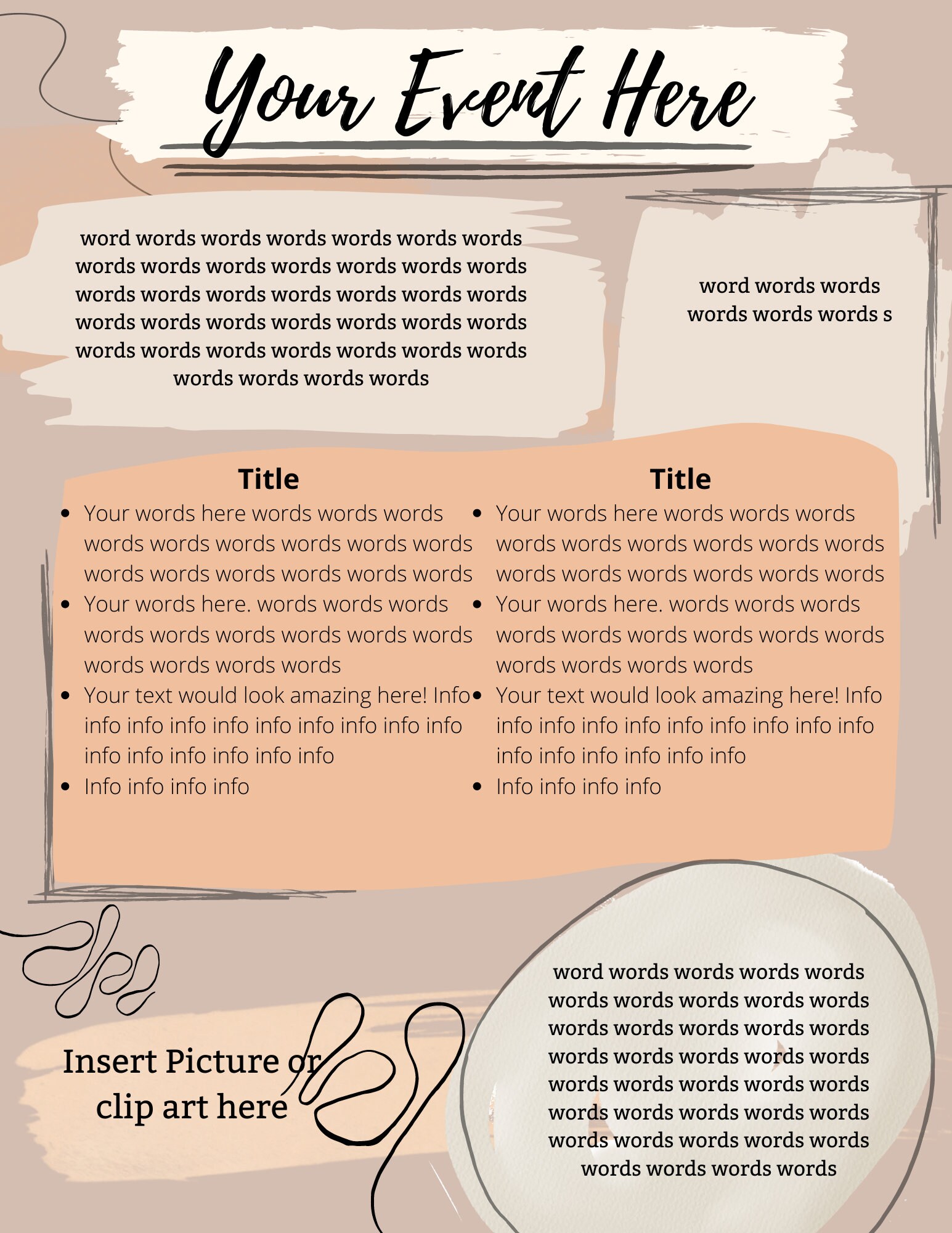 PNG Digital Download Instant - Blank Flyer - Can Fill in Your Own Text ...