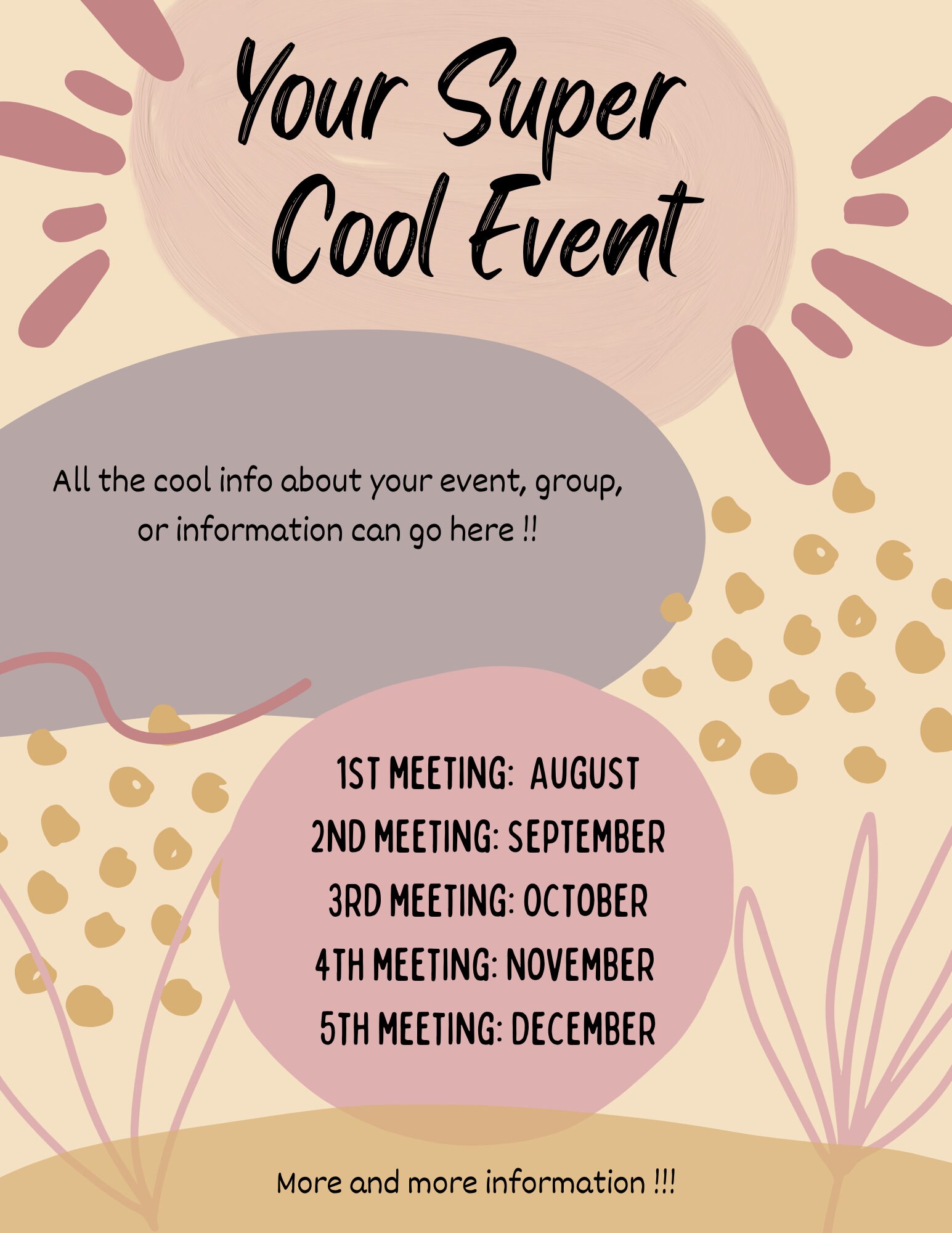 PNG Instant Digital Download - Purple and Neutral Tone Flyer Blank ...