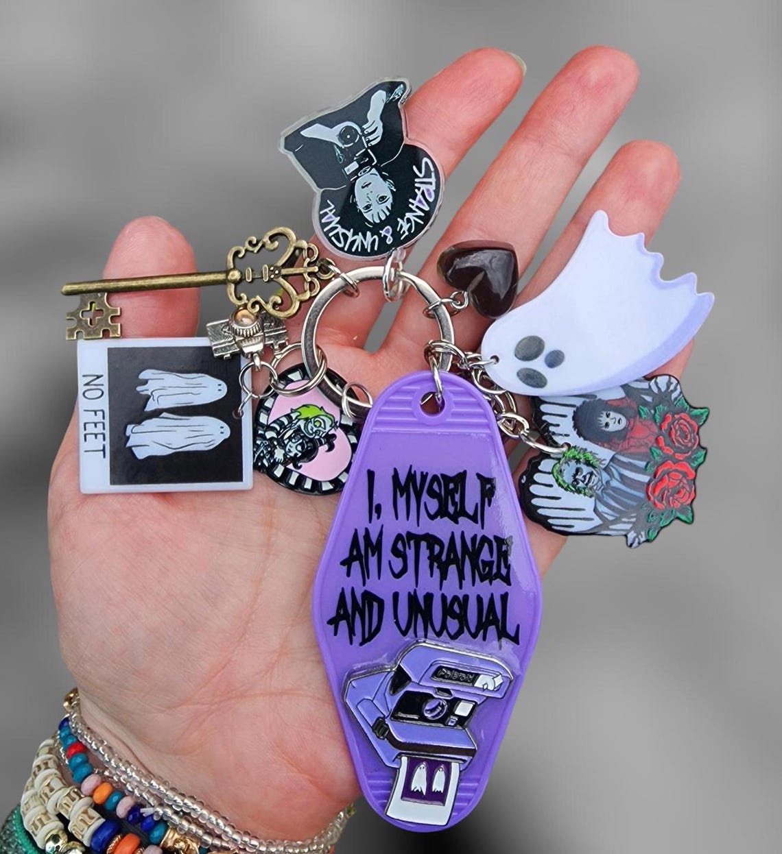 Lydia Deetz Inspired Strange and Unusual Keychain - Etsy