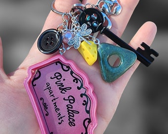 Coraline Pink Palace Apartments Handmade Acrylic Keychain - Etsy