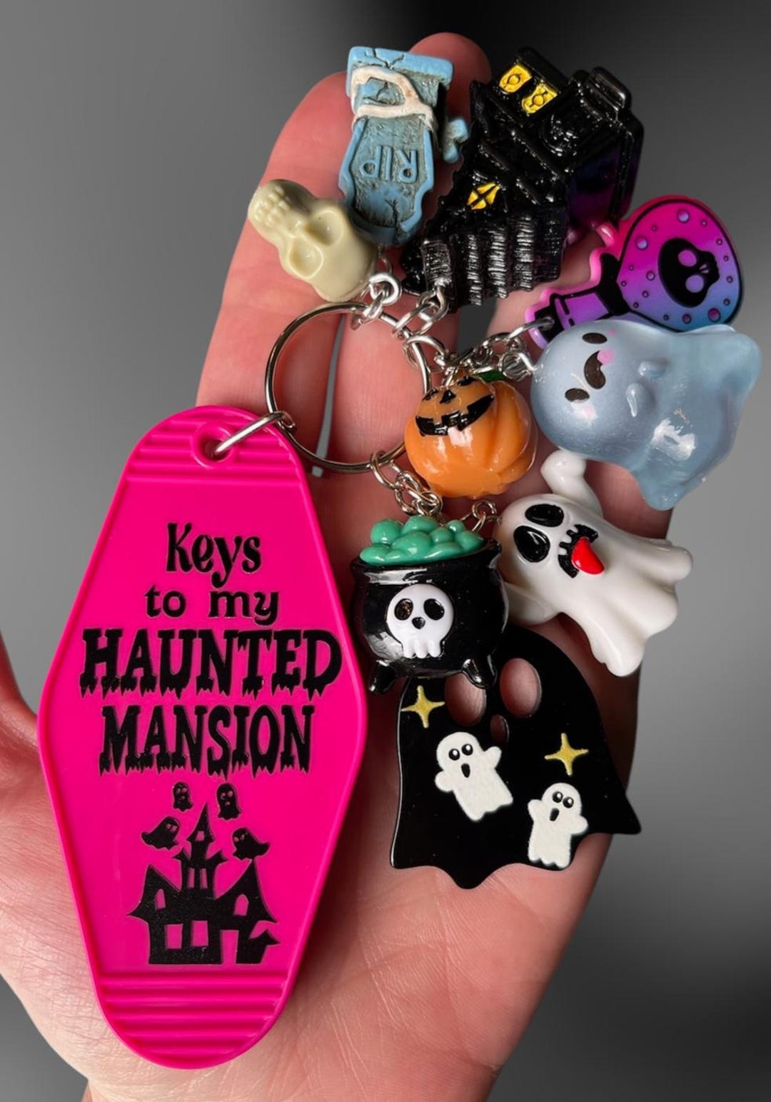 Haunted House Vintage Style Keychain - Etsy