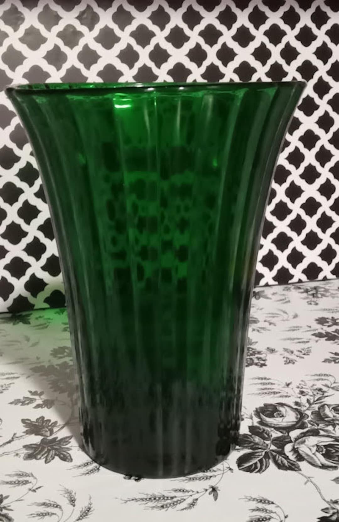1940s Napco Emerald Green Glass Vase - Etsy