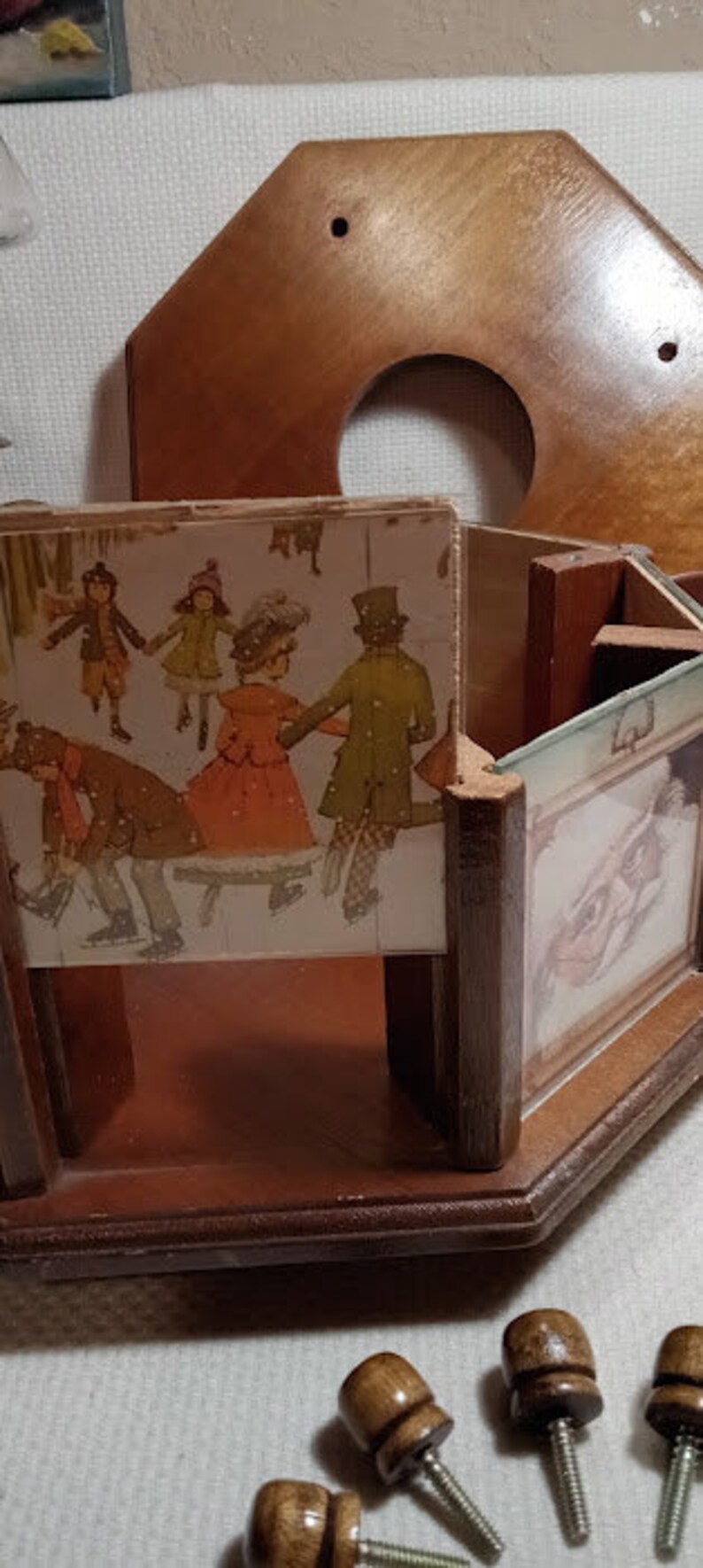 1970s Octagon Desktop Turnstyle 8photo Display W/ Pen Pencil Cup or ...