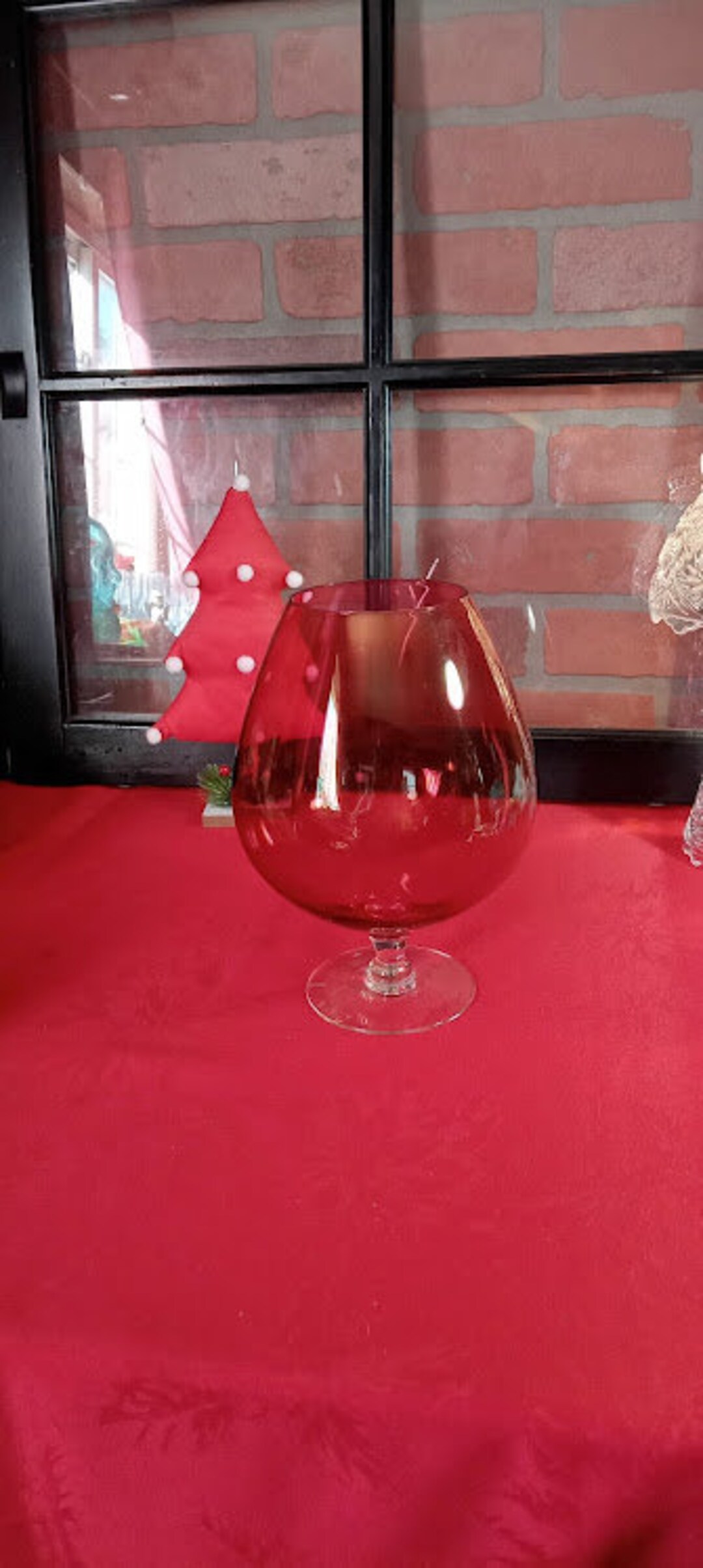 1980s Cranberry Red Flash Glass Brandy Snifter Large Display - Etsy