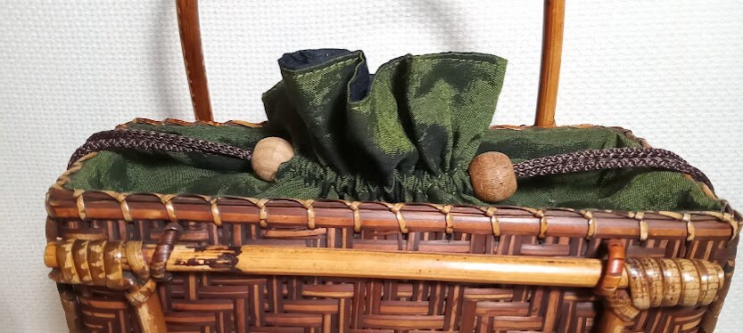 1980s Happa Retro Wicker/rattan Purse-tote-lunch Bag 100% Silk Lined ...