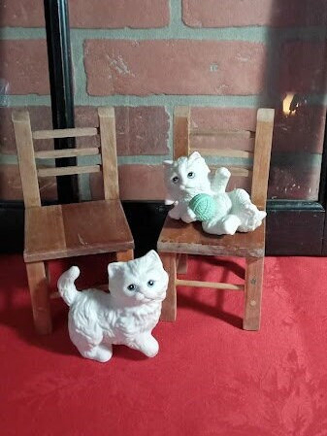 White Kittens Pair of 2 Cottagecore Spring Decor Child's Room - Etsy