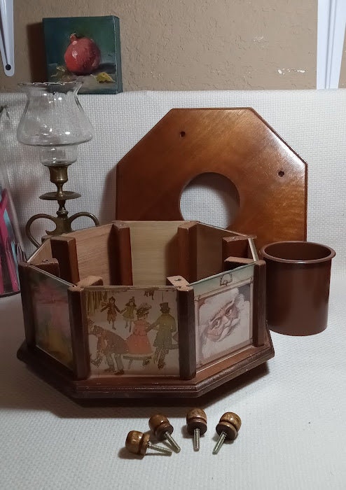 1970s Octagon Desktop Turnstyle 8photo Display W/ Pen Pencil Cup or ...