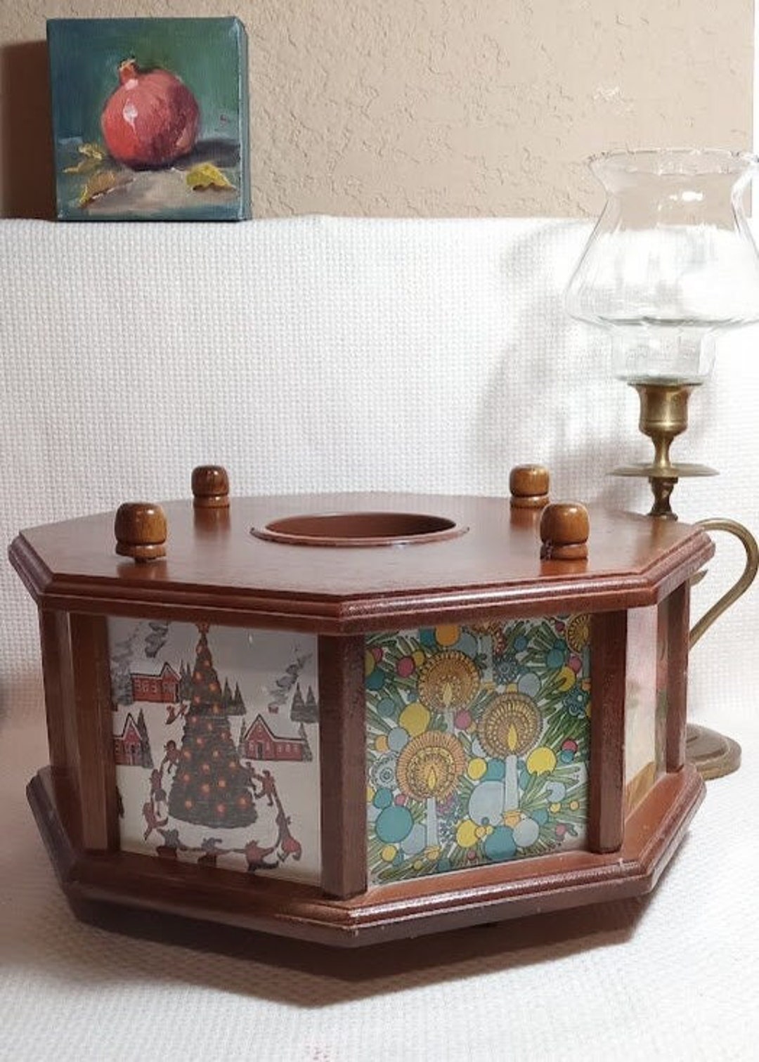 1970s Octagon Desktop Turnstyle 8photo Display W/ Pen Pencil Cup or ...