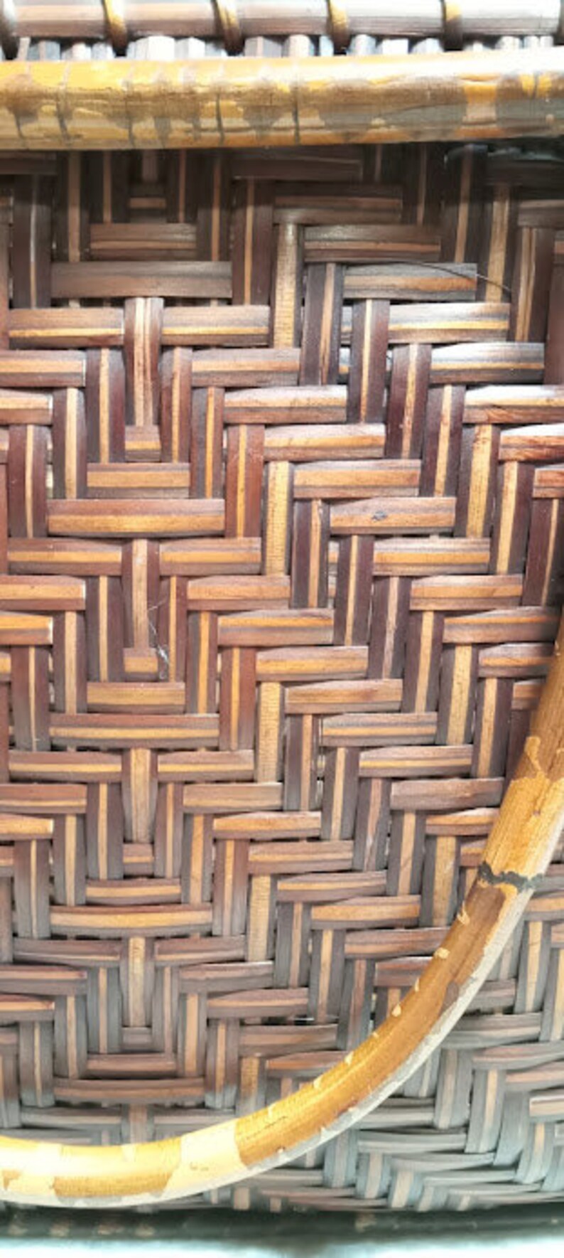 1980s Happa Retro Wicker/rattan Purse-tote-lunch Bag 100% Silk Lined ...