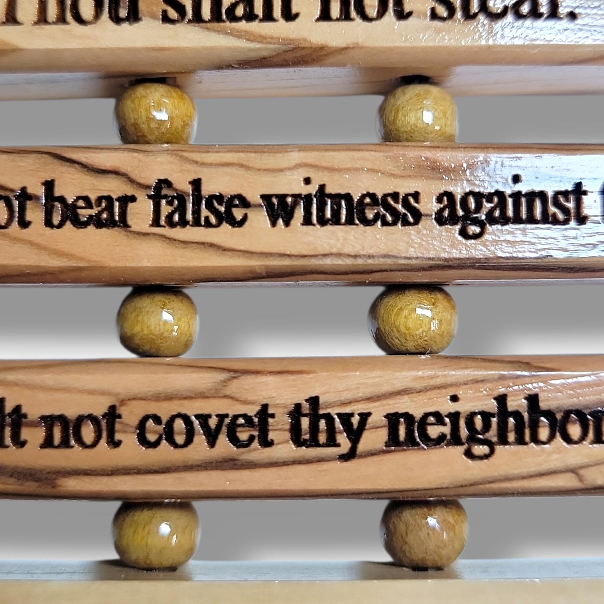 Handmade Olive Wood 10 Commandments Wall Hanging | Christian Bible ...