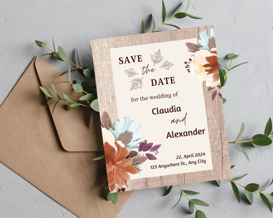 Printable Rustic Wedding Invitation Card Rustic Invitation - Etsy