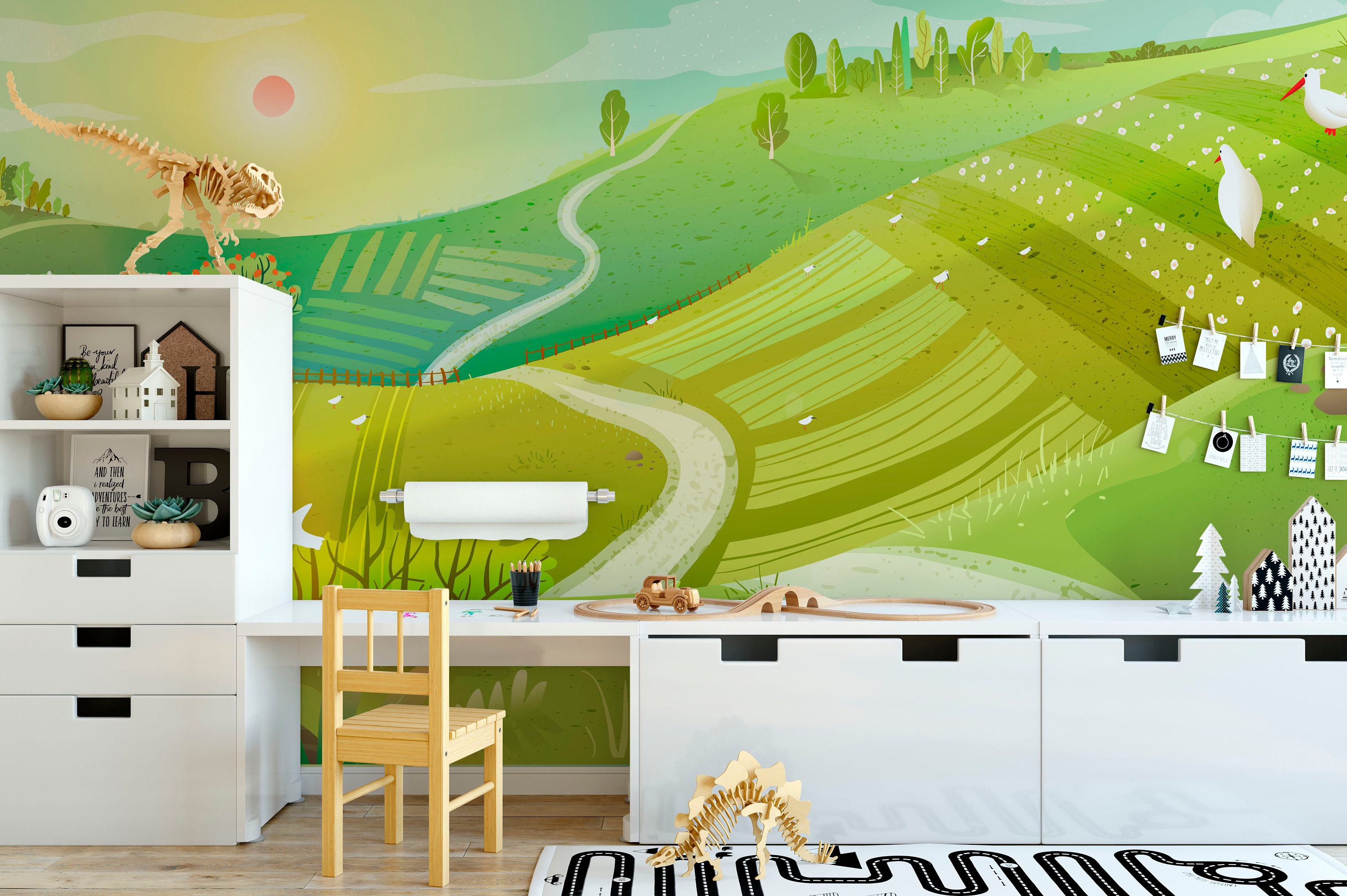 Children Mural, Watercolor Mural, Nursery Decor, Kids Room Decor ...