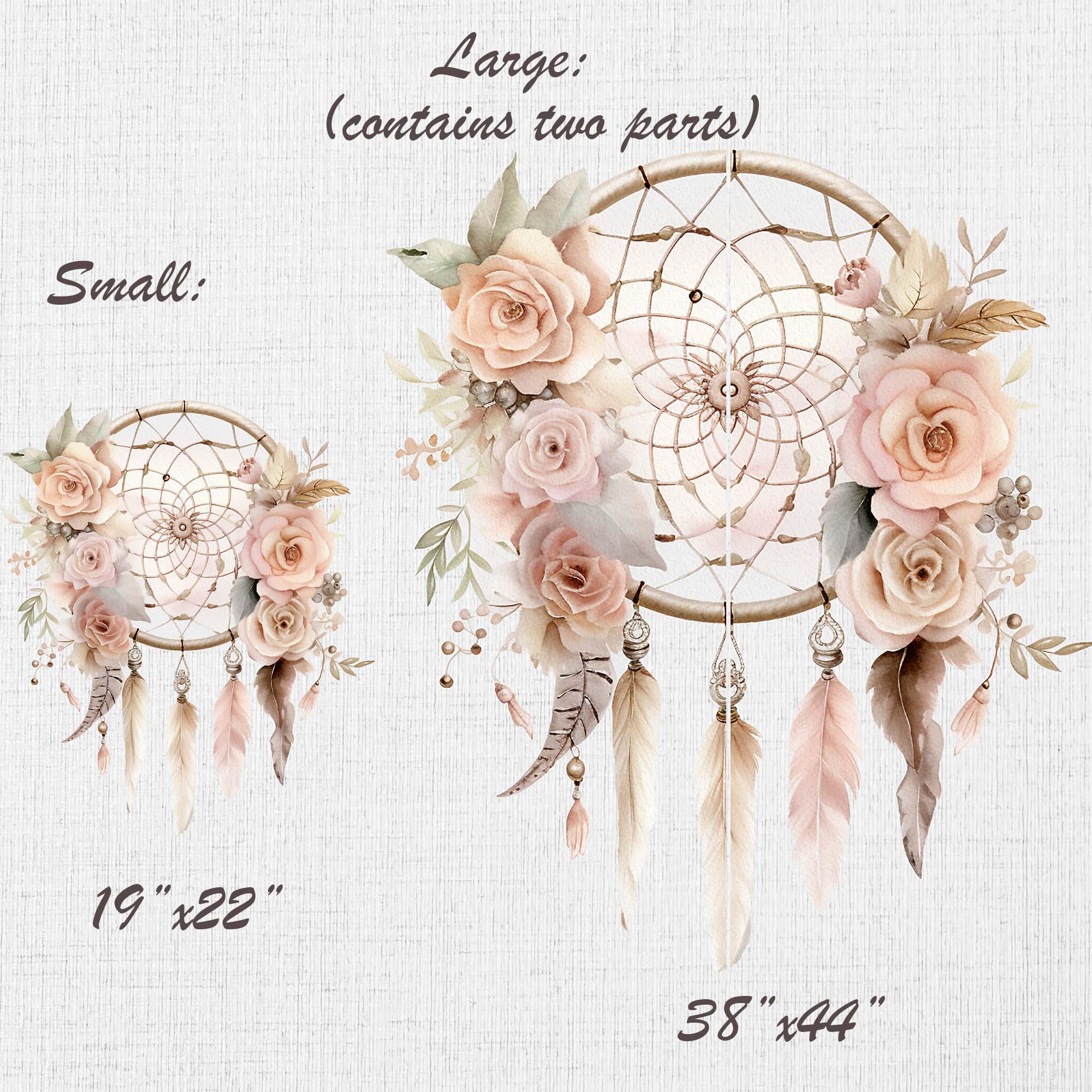 Circle Wall Decal - Boho Floral Wall Decal, Yoga Studio Boho Bohemian ...