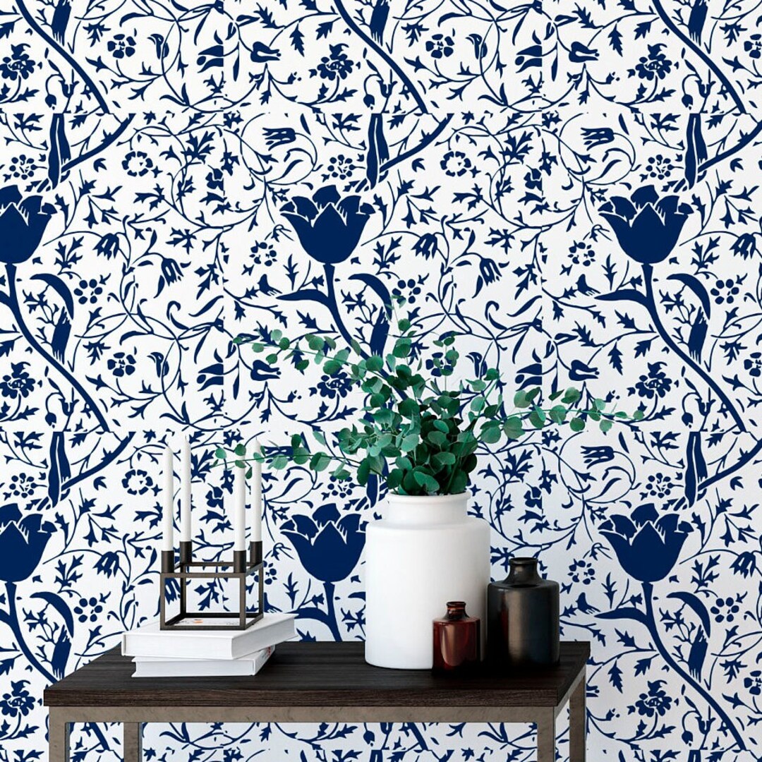 Blue Abstract Peel and Stick Wallpaper, Wallpaper Murals, Peel and ...