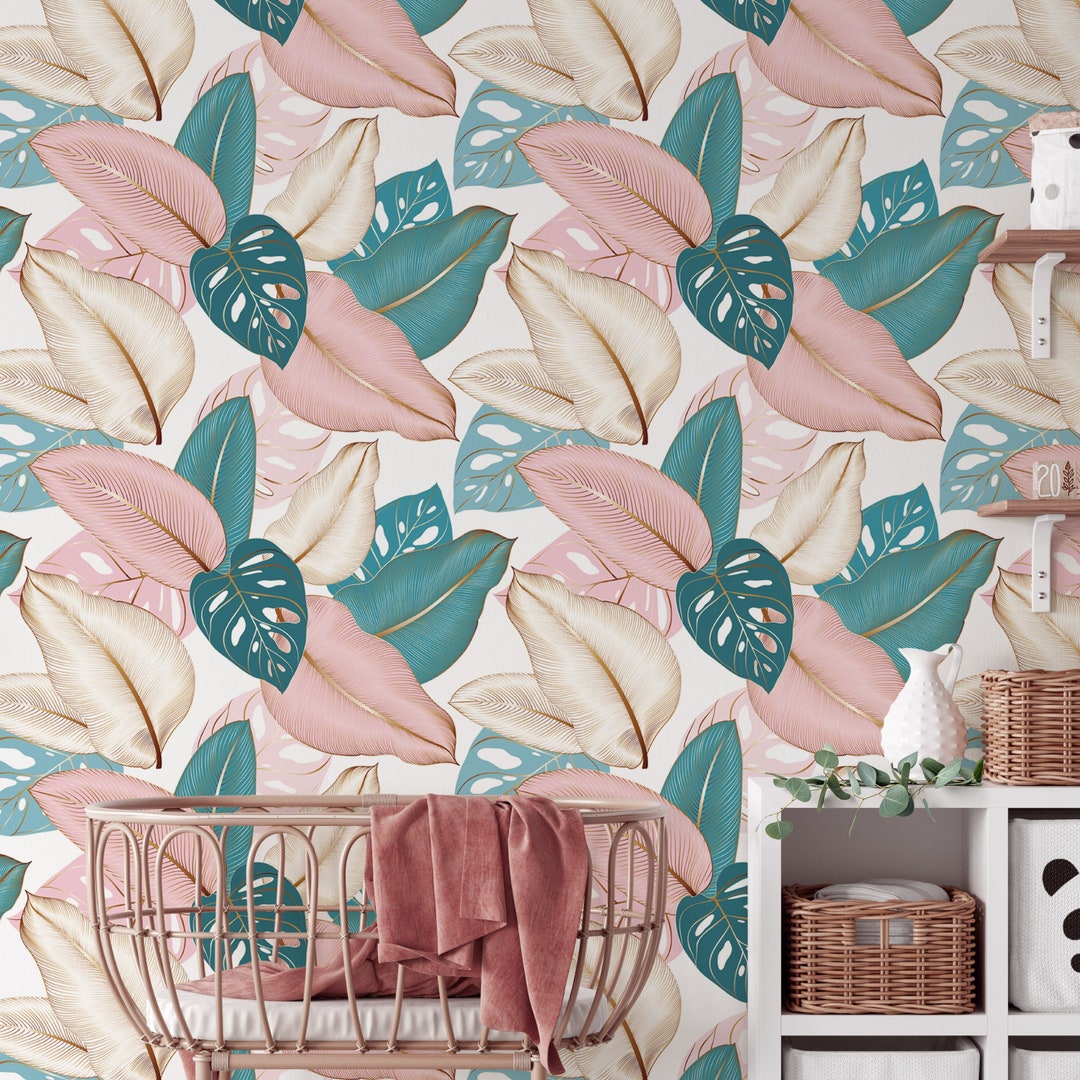 Tropical Wallpaper, Large Mural, Summer Decal, Tropical Decals, Wall ...