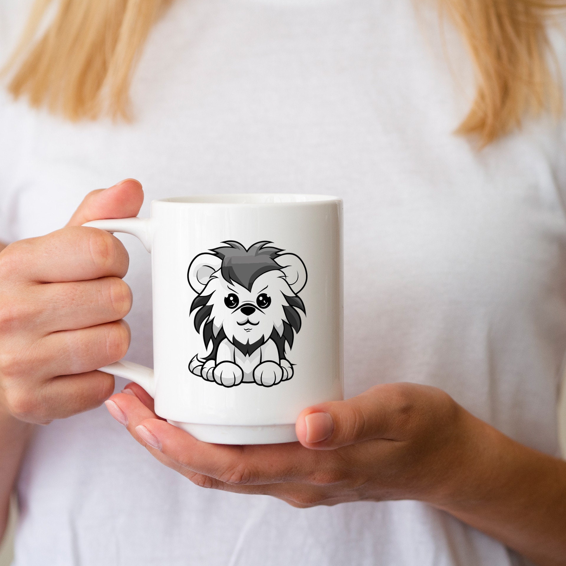 Cute Chibi Lion Silhouette Baby Lion Kawaii Illustration - Etsy