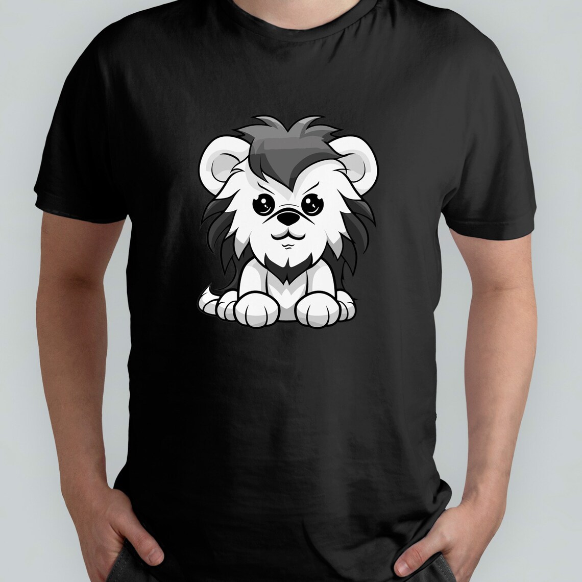 Cute Chibi Lion Silhouette Baby Lion Kawaii Illustration - Etsy