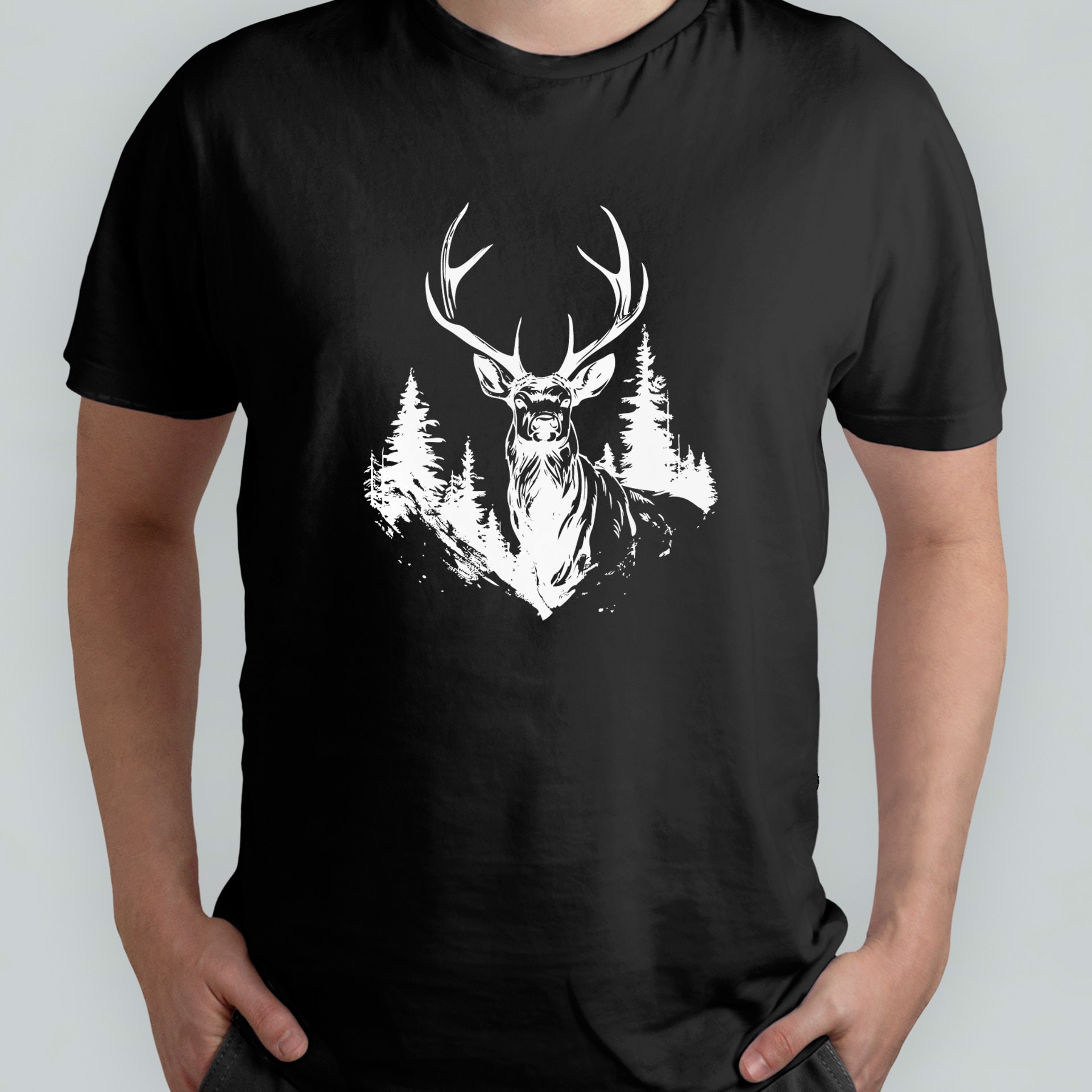 Deer With Antlers Head Silhouette, Laser Cut Stag Shape SVG, Pdf, Dxf ...