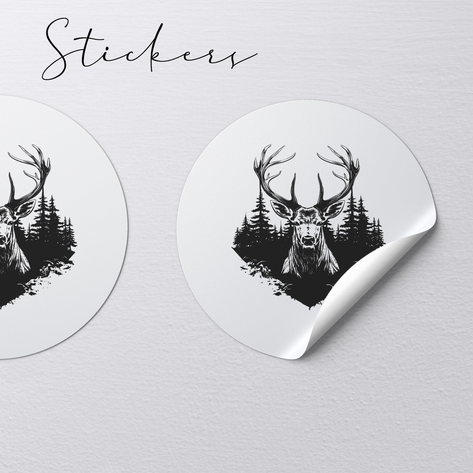 Deer With Antlers Head Silhouette, Laser Cut Stag Shape SVG, Pdf, Dxf ...