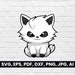 Cute Chibi Cat Silhouette Baby Kawaii Cat Illustration SVG - Etsy