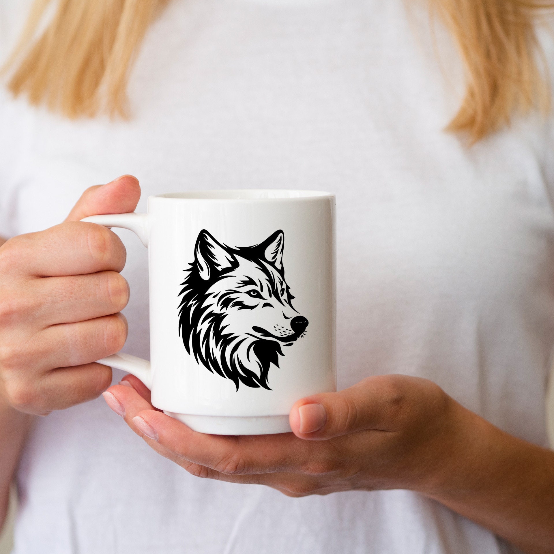 Silueta de cabeza de lobo cara de lobo SVG Pdf Dxf Png - Etsy México