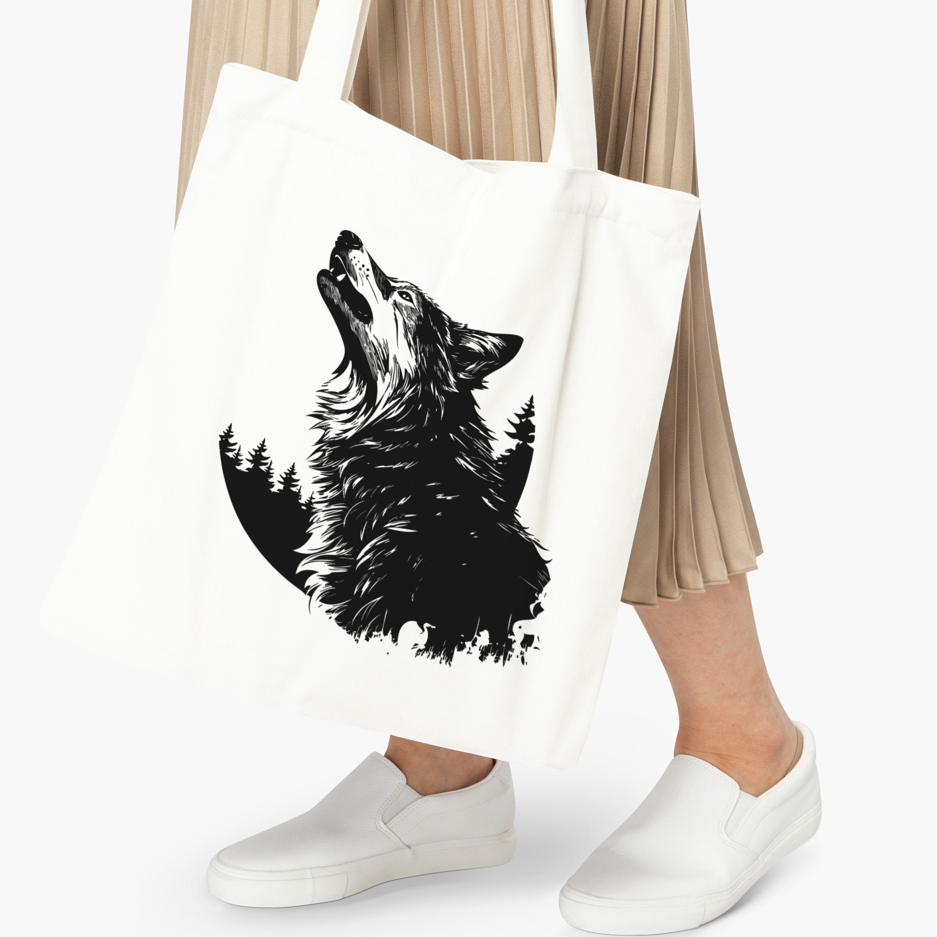 Silueta de lobo aullando lobo SVG Pdf Dxf Png imágenes - Etsy México