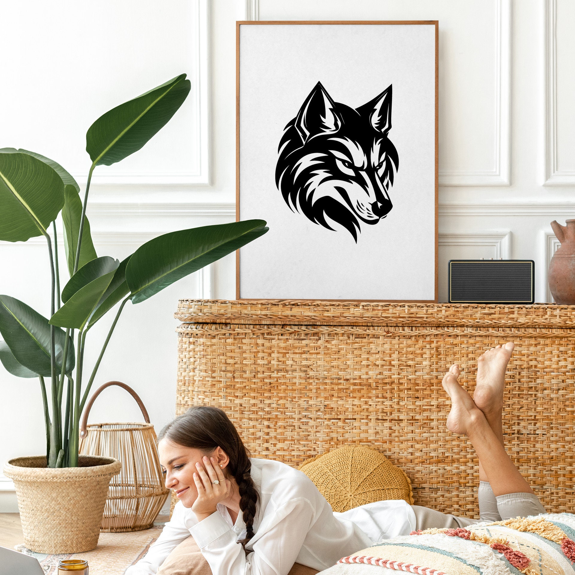 Silueta de cabeza de lobo, cara de lobo SVG, Pdf, Dxf, Png, imágenes ...