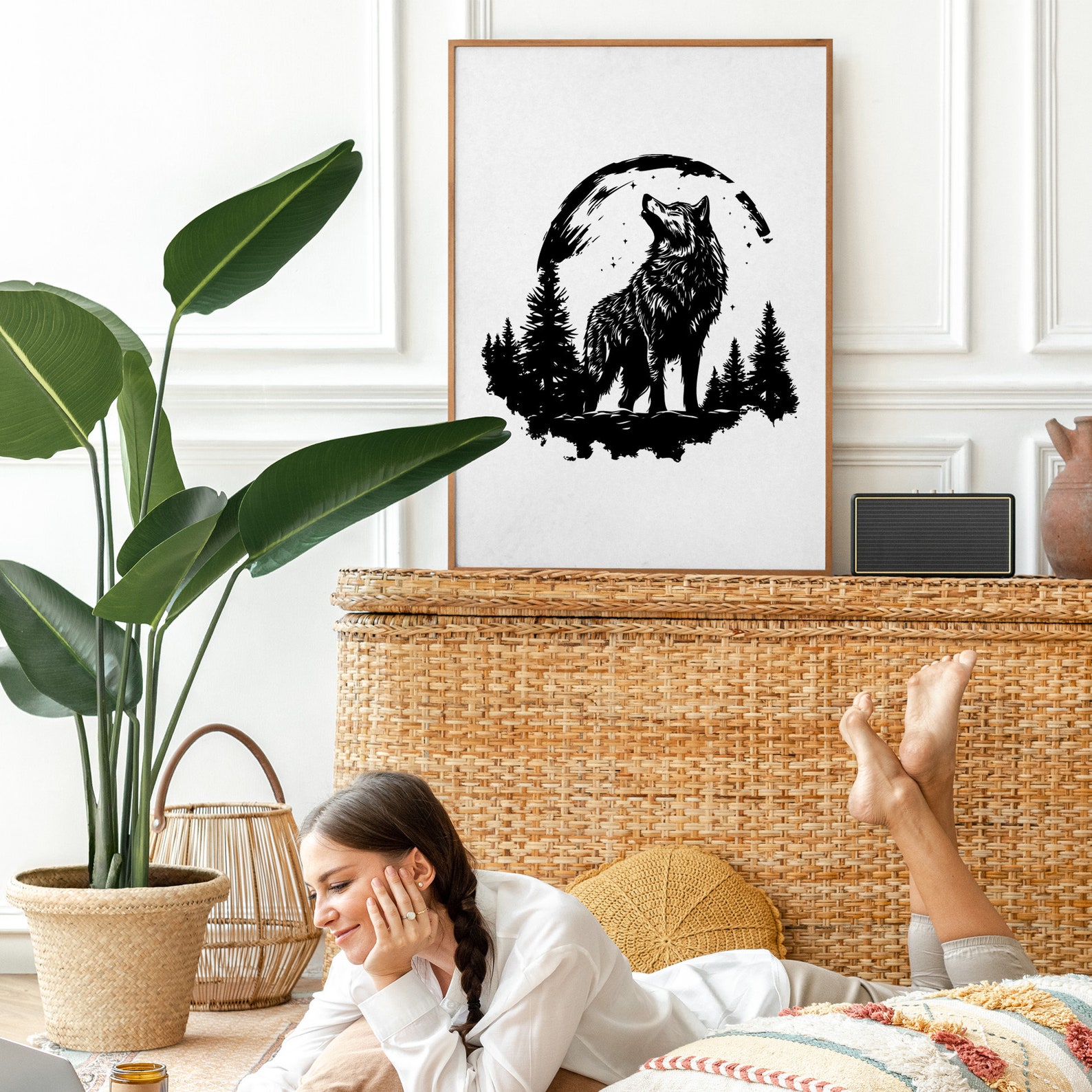 Howling Wolf Silhouette, Wolf SVG, Pdf, Dxf, Png, Wolf Clipart, Wolf ...