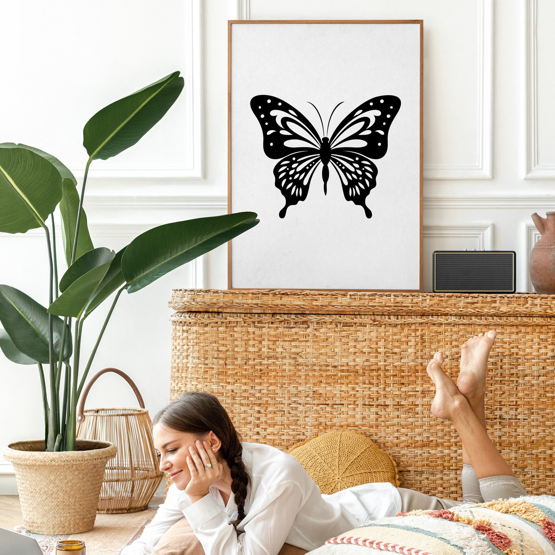 Silueta de mariposa mariposa SVG Pdf Dxf Png Imágenes - Etsy México
