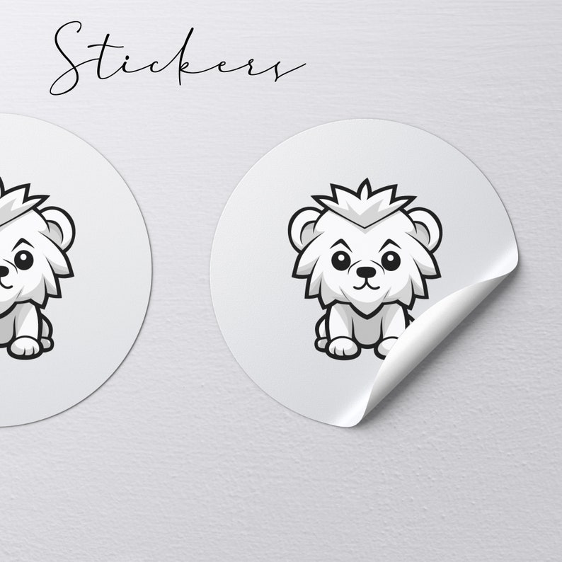 Cute Chibi Lion Silhouette, Baby Lion Kawaii Illustration, SVG, Pdf ...