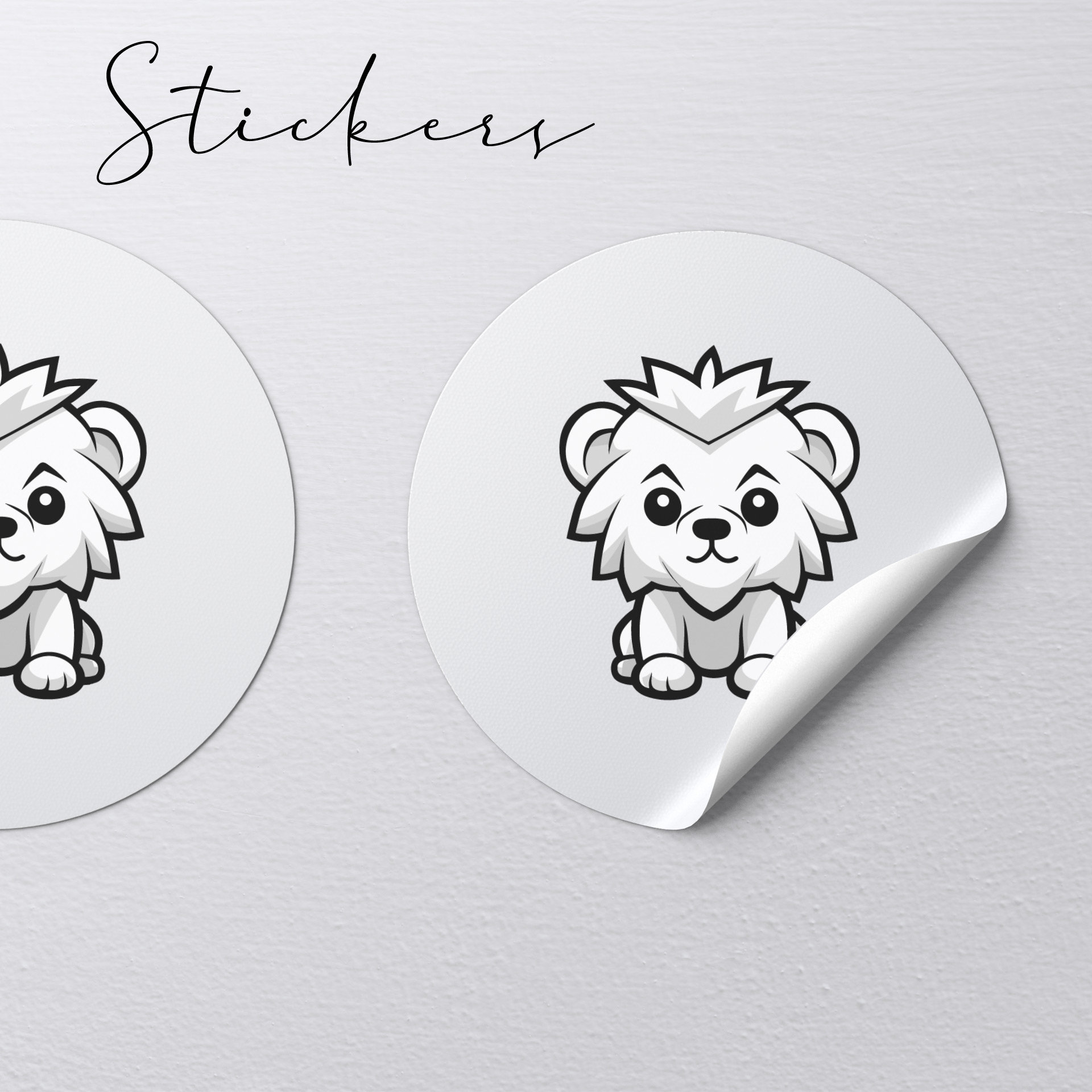 Cute Chibi Lion Silhouette, Baby Lion Kawaii Illustration, SVG, Pdf ...