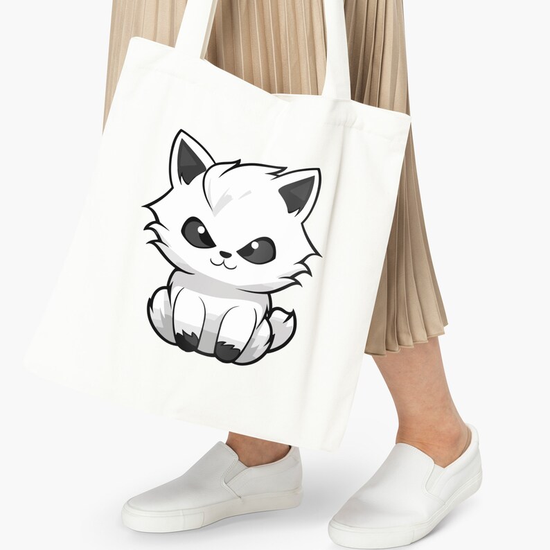 Cute Chibi Cat Silhouette Baby Kawaii Cat Illustration SVG - Etsy