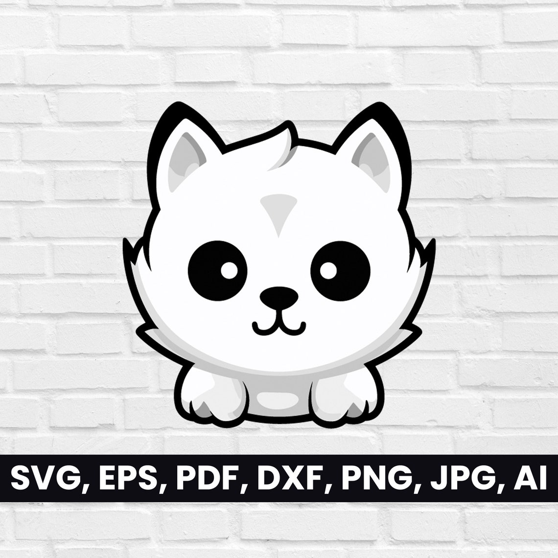 Cute Chibi Dog Silhouette App Icon SVG Pdf Dxf Png Dog - Etsy