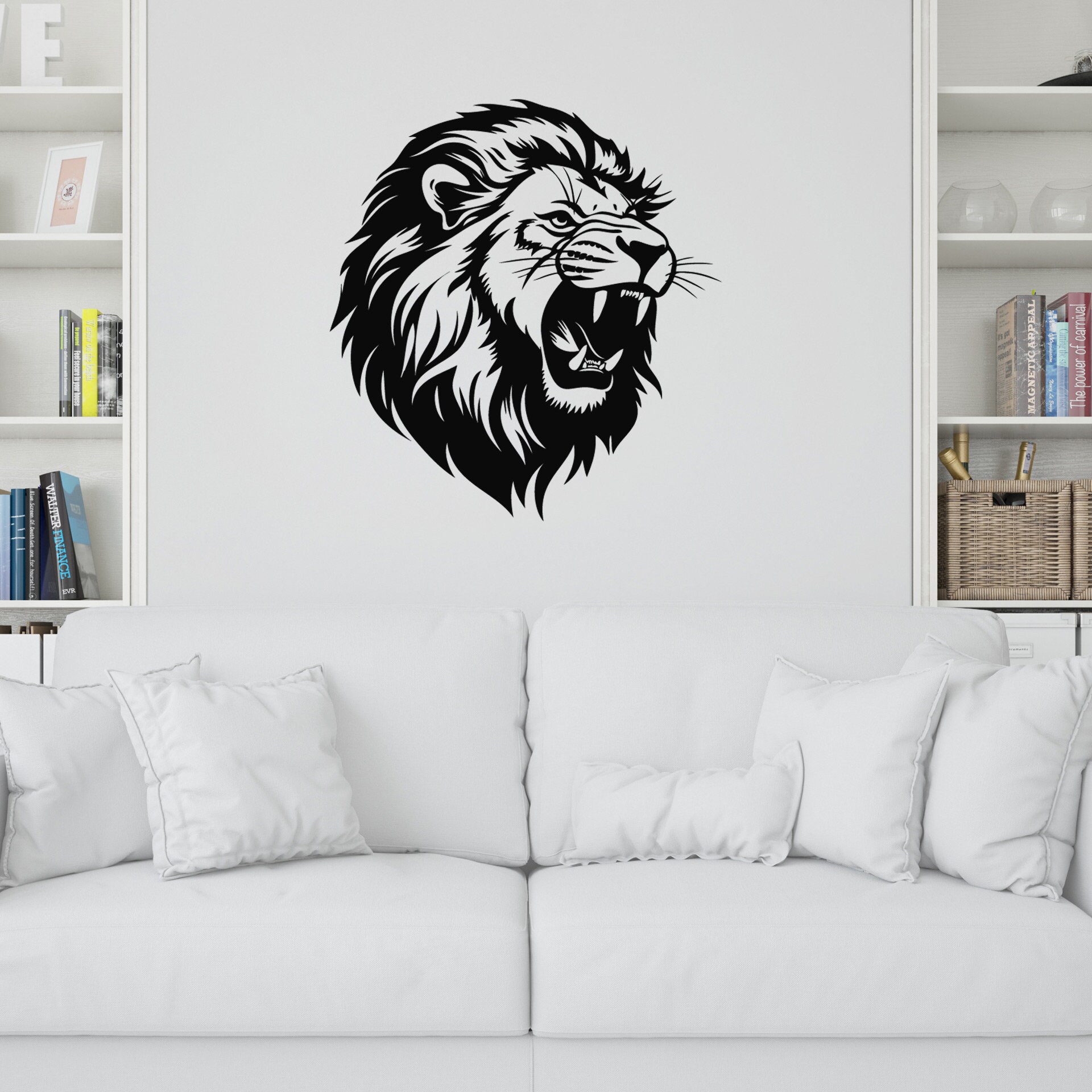 Lion Roar Face Silhouette, SVG, Pdf, Dxf, Png, Lion Clipart, Lion ...