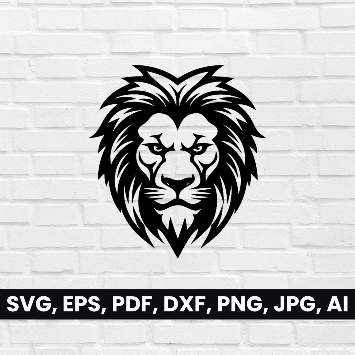 Lion Head Silhouette Lion SVG Pdf Dxf Png Lion Clipart - Etsy