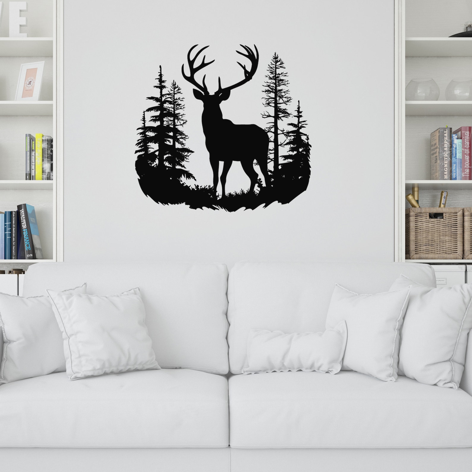 Deer Forest Silhouette, Stag Shape SVG, Pdf, Dxf, Png, Deer Clipart ...