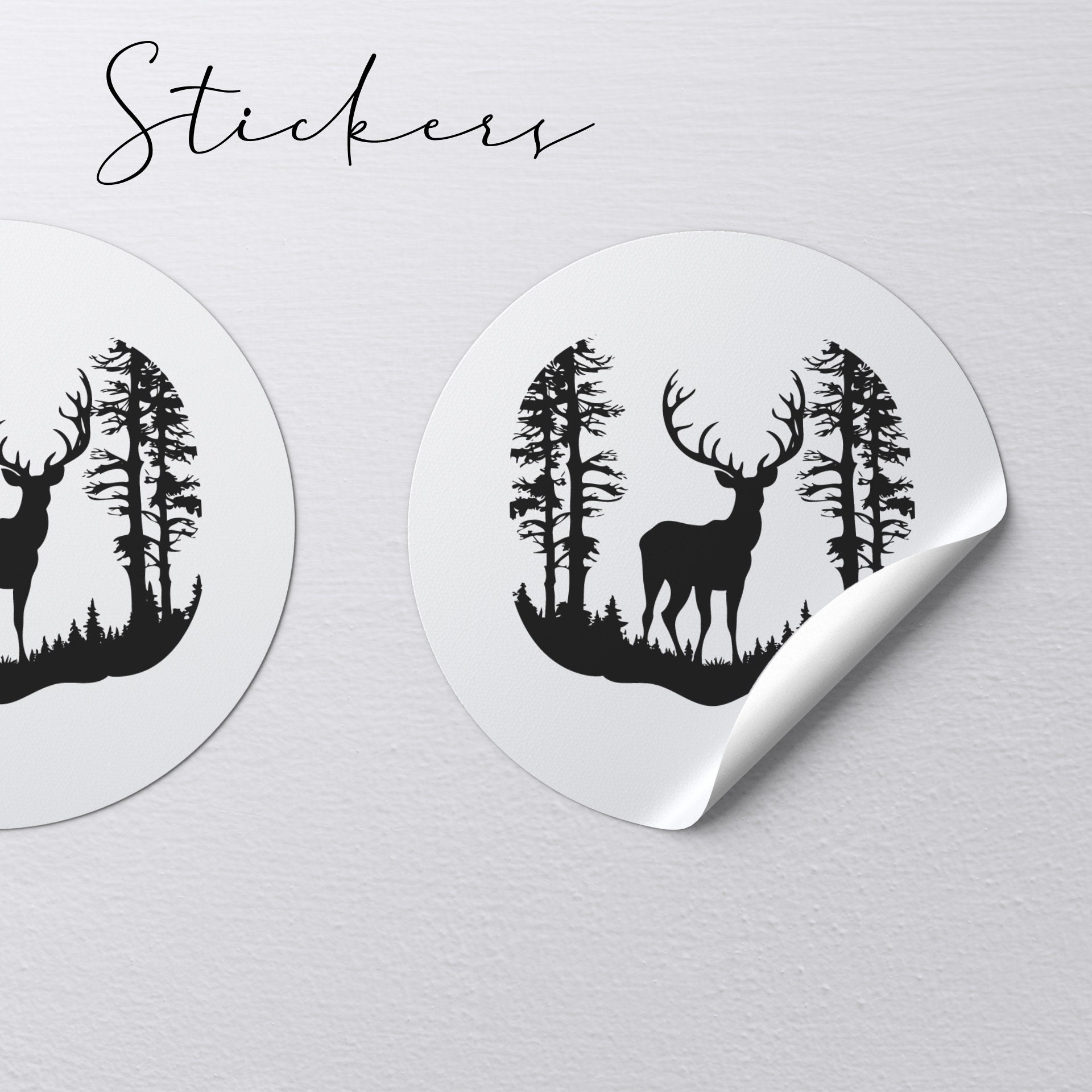 Deer Forest Silhouette, Stag Shape SVG, Pdf, Dxf, Png, Deer Clipart ...