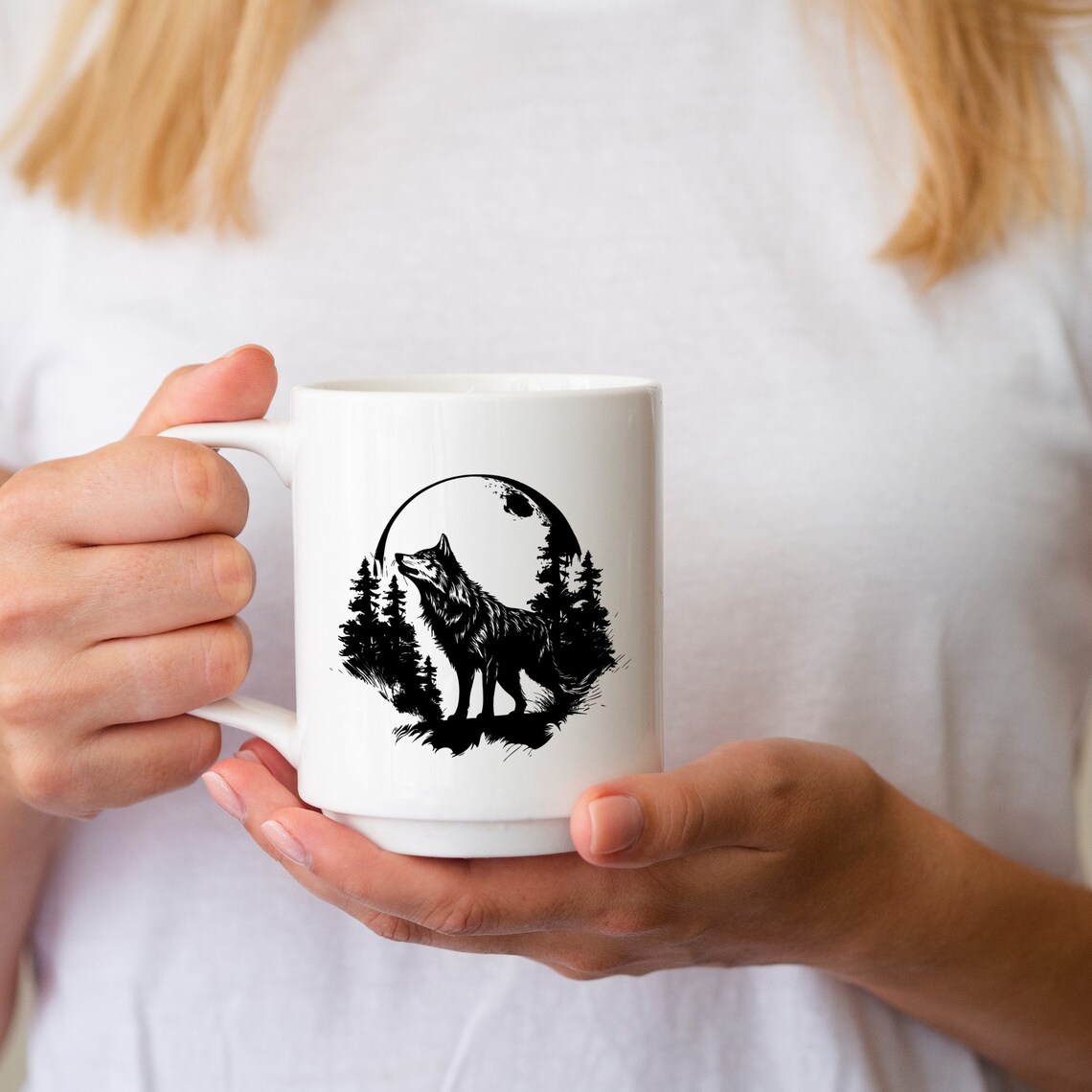 Howling Wolf Silhouette Wolf SVG Pdf Dxf Png Wolf - Etsy